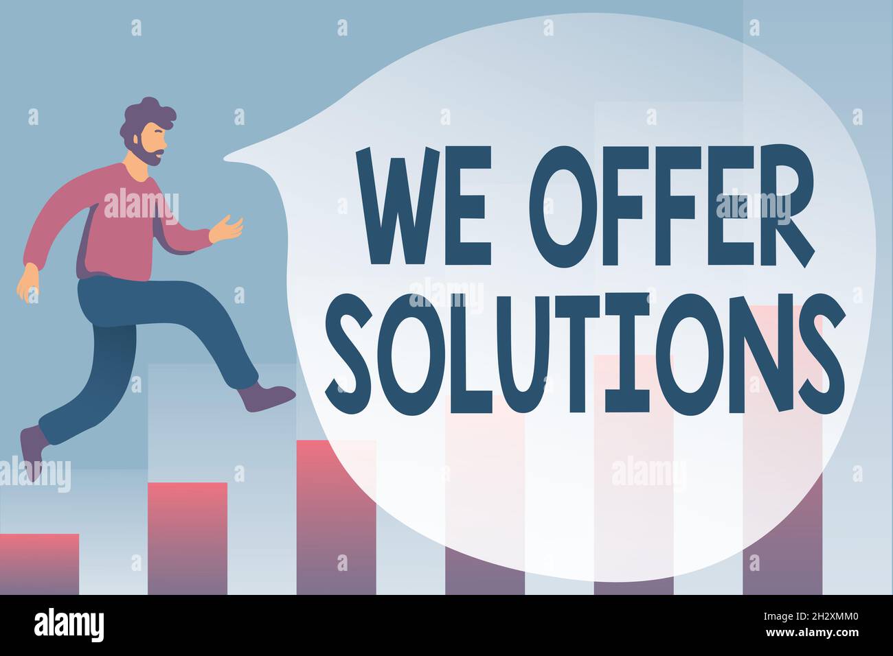 Handwriting text We Offer Solutions. Business approach way to solve ...