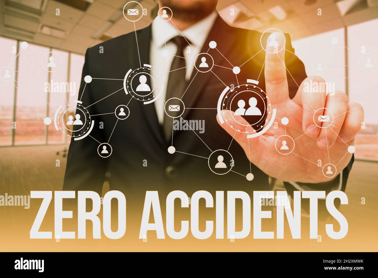 Sign displaying Zero Accidents. Business idea important strategy for ...