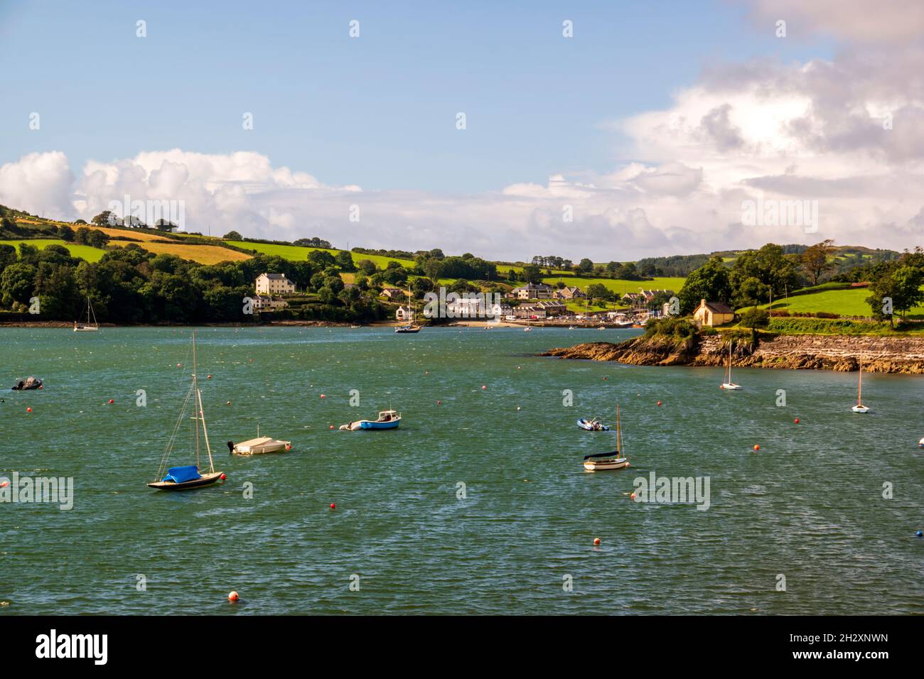 The beautiful summer view of Glandore Harbour in County Cork, Ireland ...