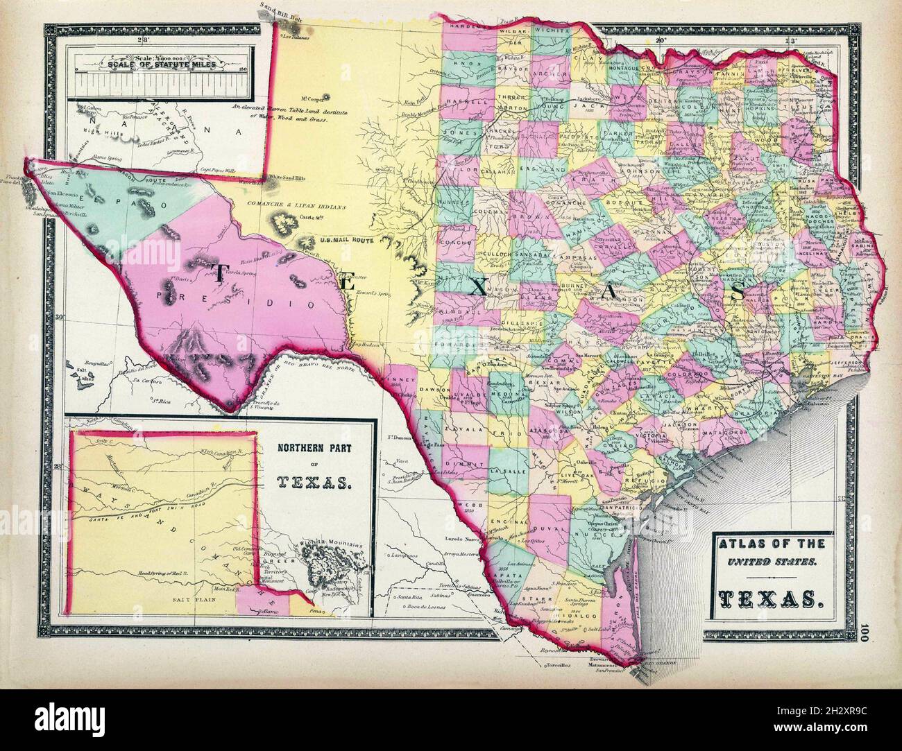A Historic Map of Texas Northern - Walling 1872 - Maps of the Past ...