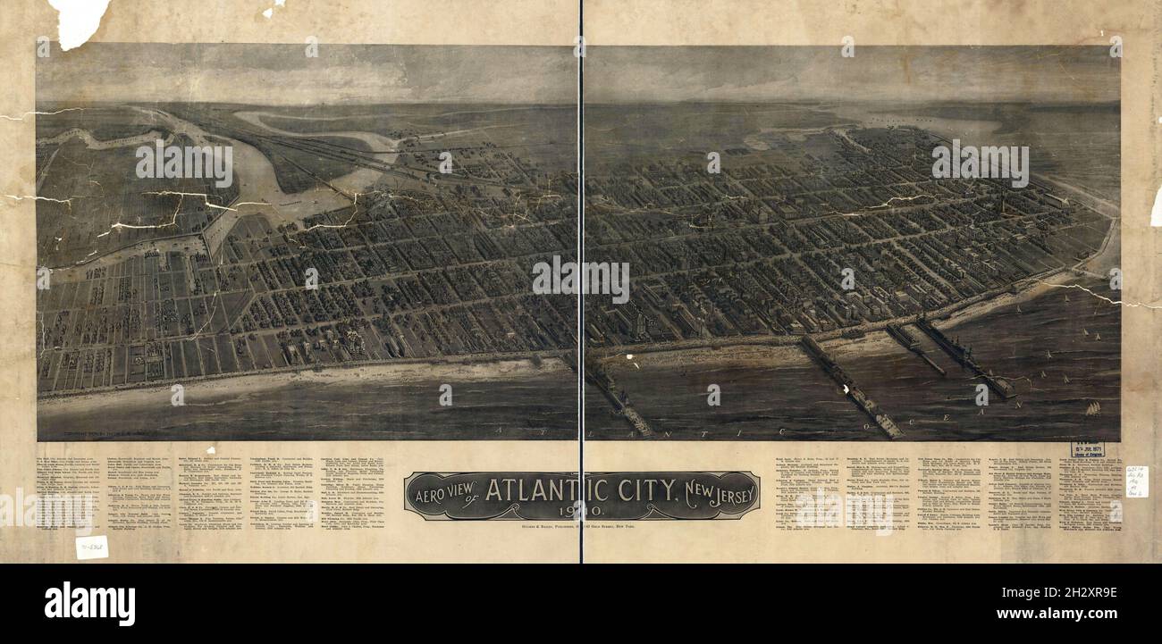 An aerial view of Atlantic City, New Jersey 1910. Library of Congress ...