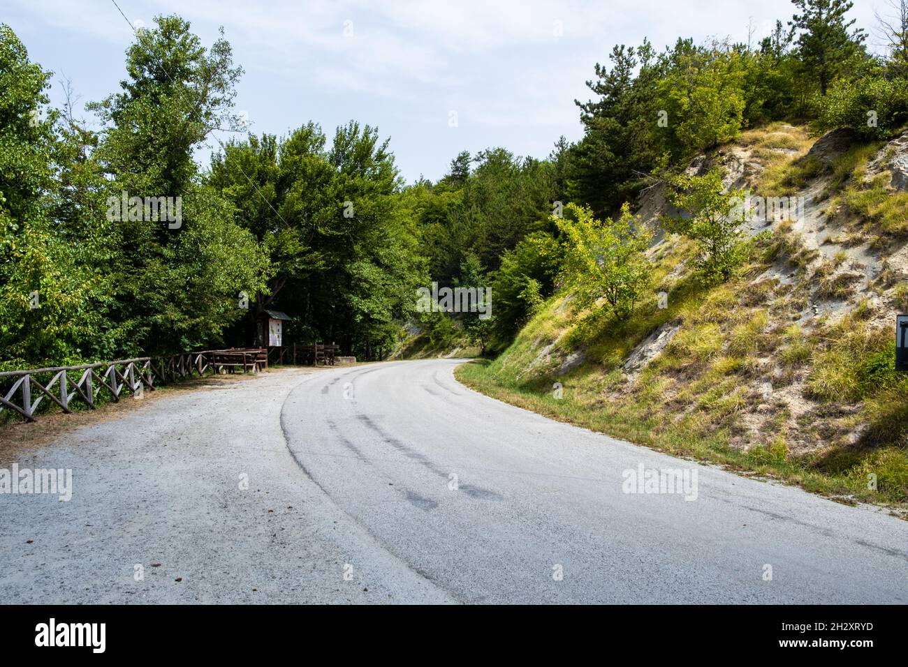 Mountain landscape with human elements Stock Photo - Alamy