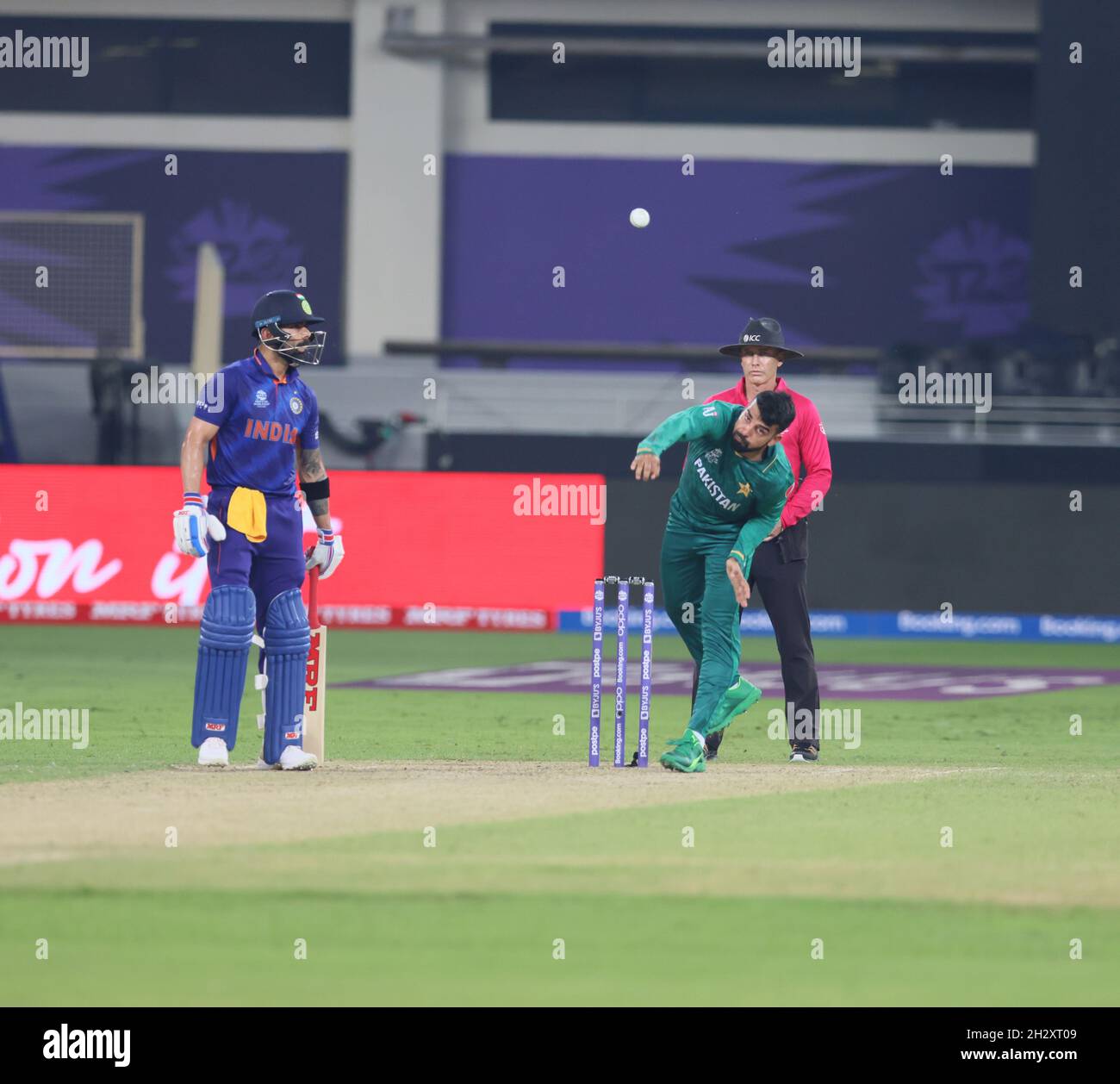 Dubai, October 24, 2021 :- Pakistan Bowler shadab Khan n action during ...