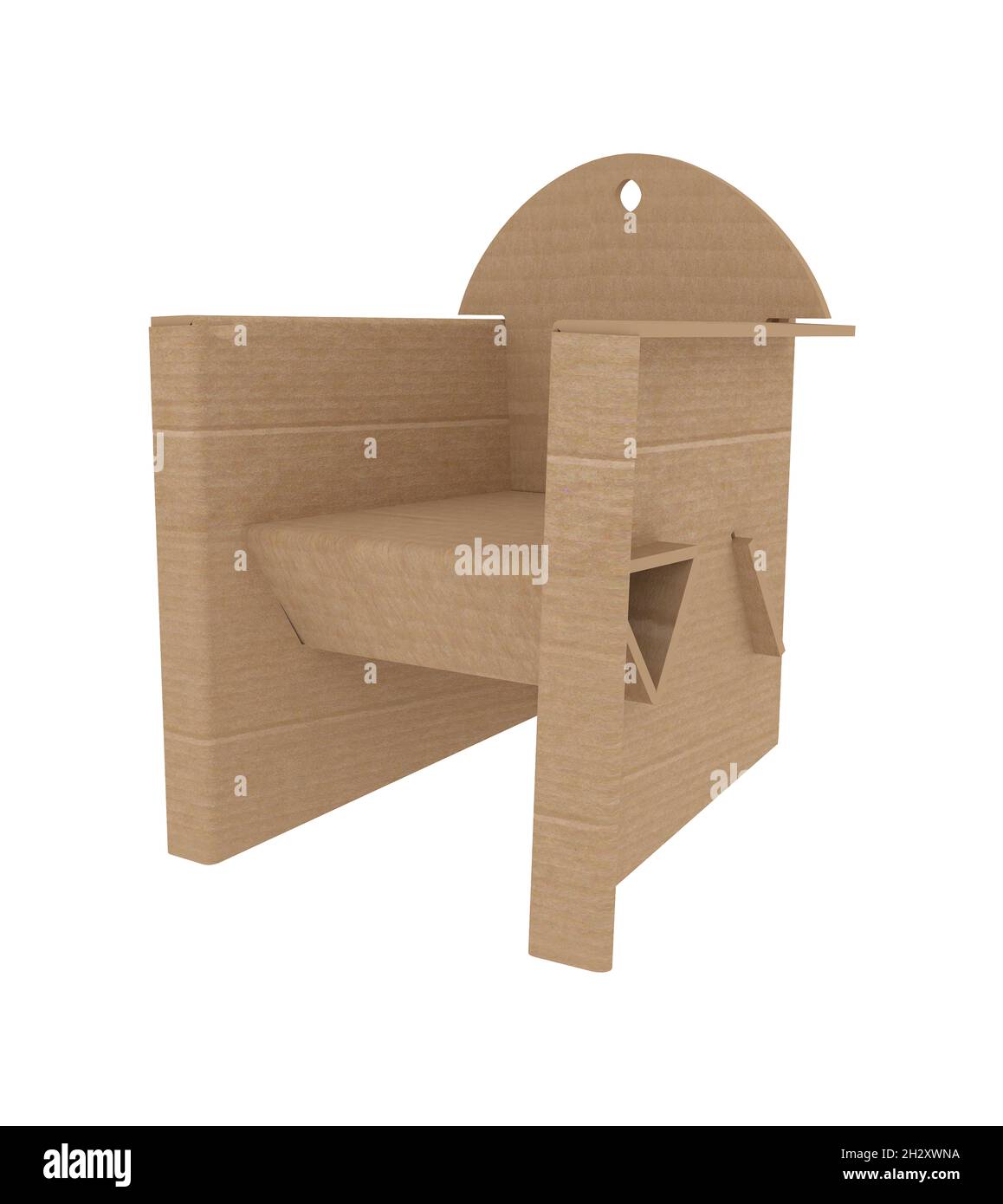 3D rendering - High resolution image of Chair corrugated cardboard ...