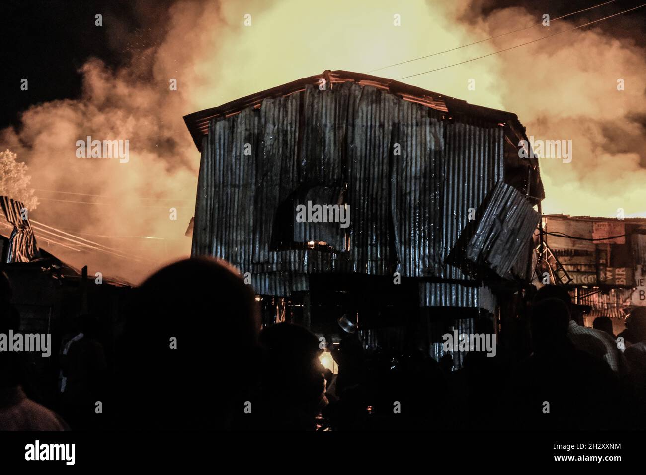 Nairobi, Kenya, 23 Oct 2021, Homeless residents and firefighters ...