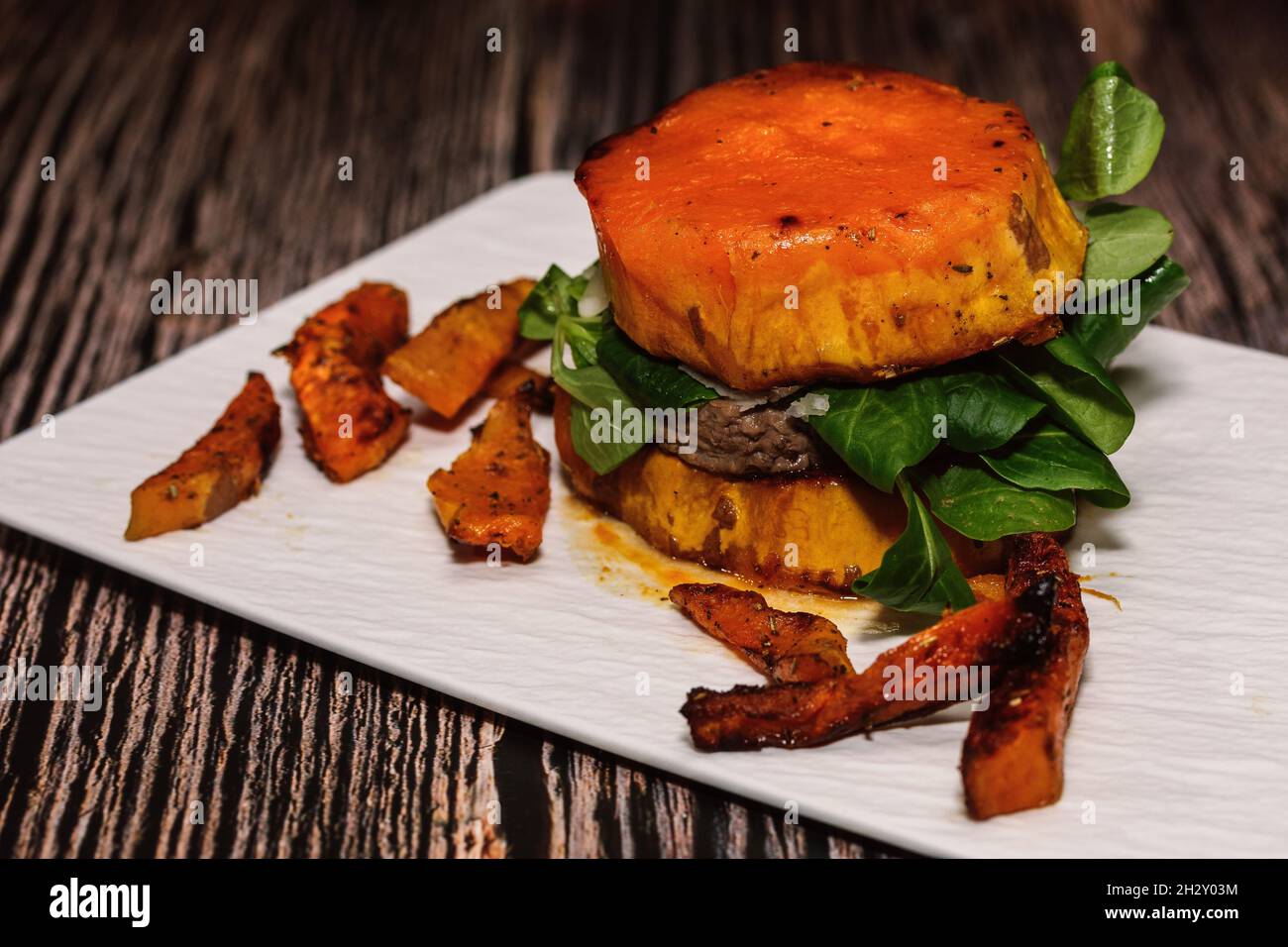 A pumpkin burger Stock Photo - Alamy