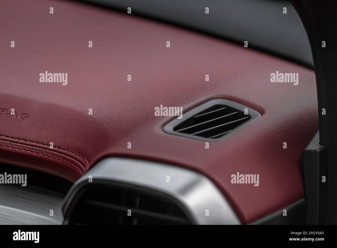 Car air conditioning close up view. The air conditioner flow inside the ...