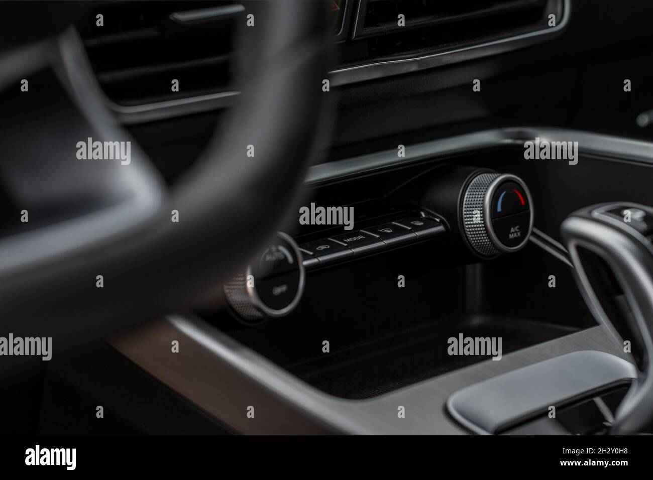 Color car air conditioning buttons close up view inside a car. Car ...
