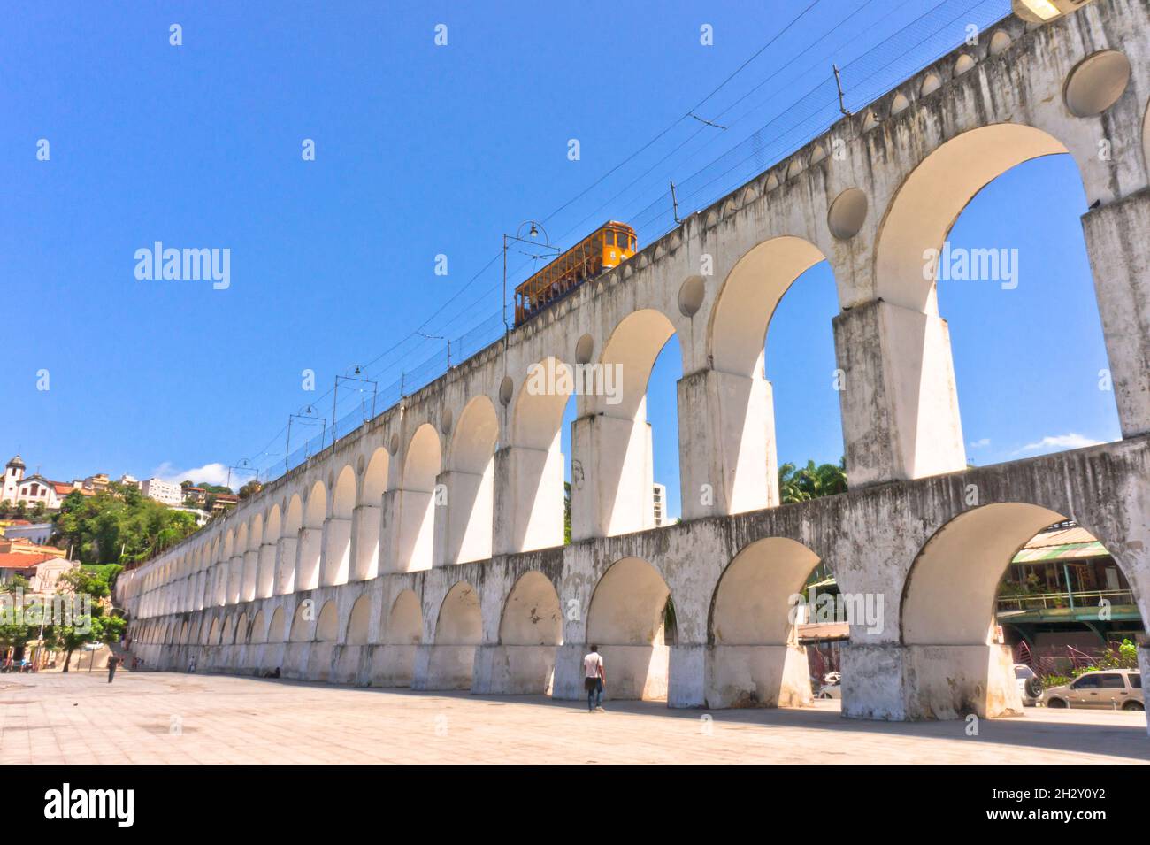 Rio de Janeiro, Lapa Arches, Old city street view, Brazil, South ...