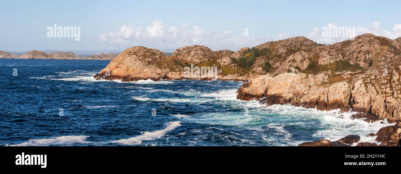 Coastal landscape at Lindesnes, Sea and Rocks, southern tip of the ...