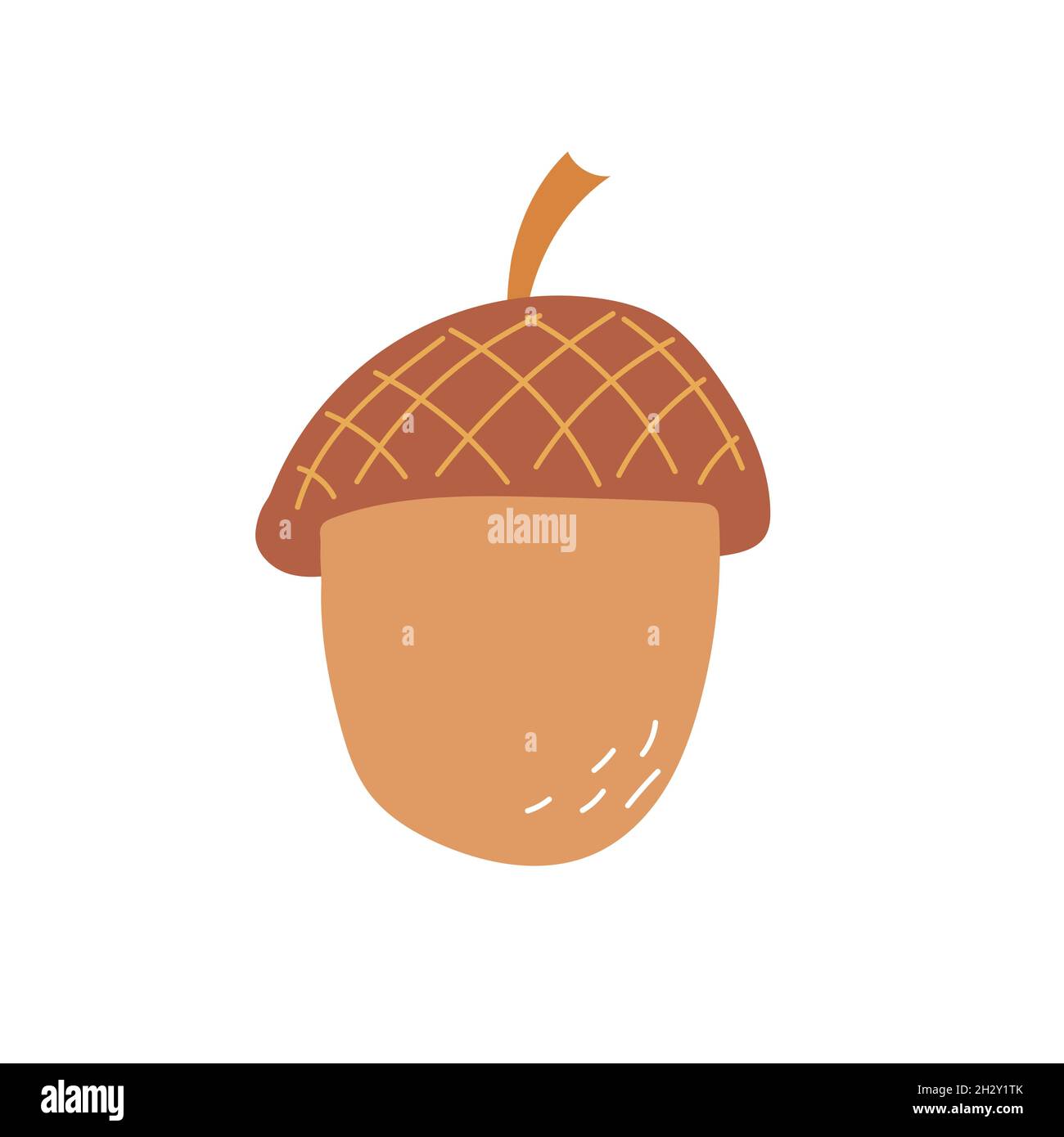 Hand drawn icon with acorn - vector illustration on white background Stock Vector Image & Art ...