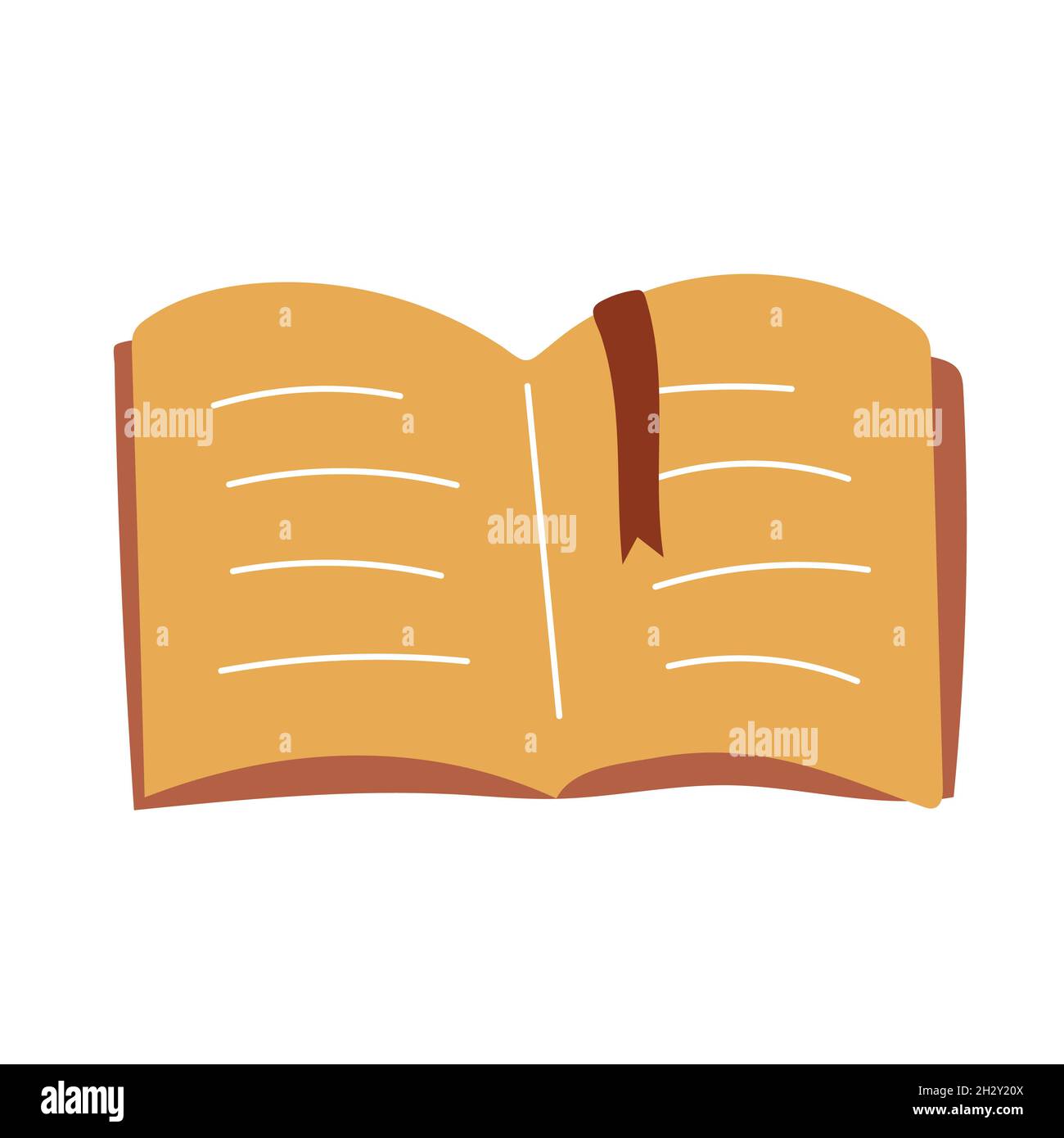 Opened book, cartoon doodle style, isolated on white, vector graphic ...