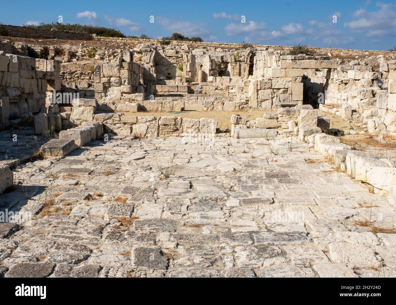 Ruins of the Roman Nymphaeum at the Archaeological site of Kourion ...