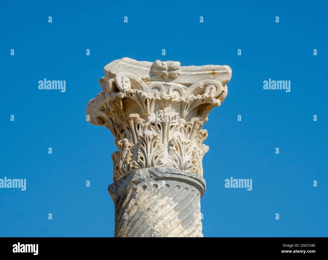 Top of a pillar in the Roman Nymphaeum at the Archaeological site of ...