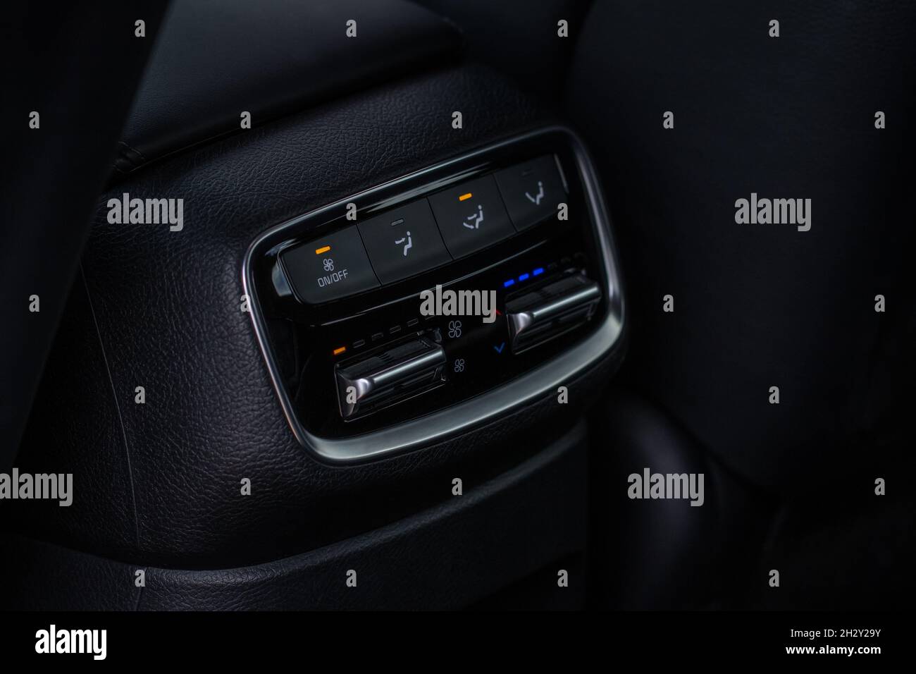 Car air conditioning buttons close up view inside a car. Car ...