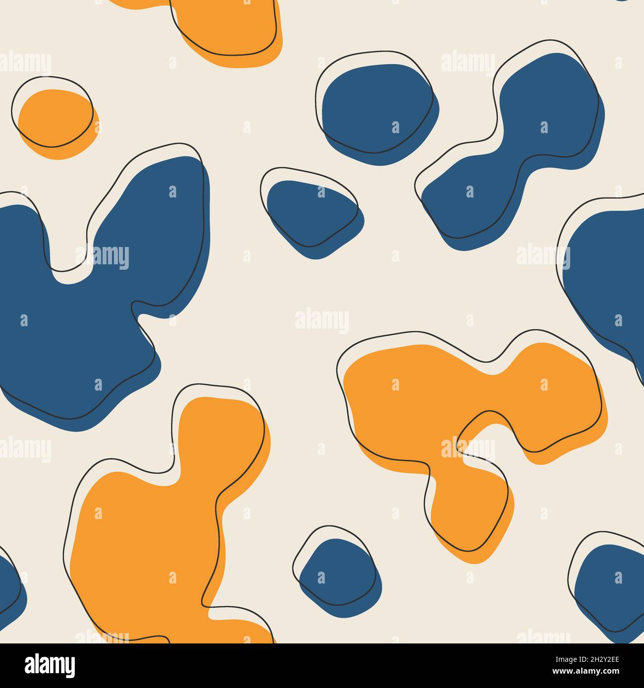 Seamless abstract organic blog shapes in various colors with offset ...