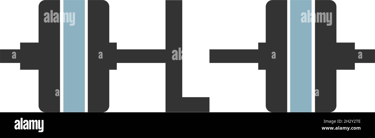 Letter L with barbell icon fitness design template vector Stock Vector ...
