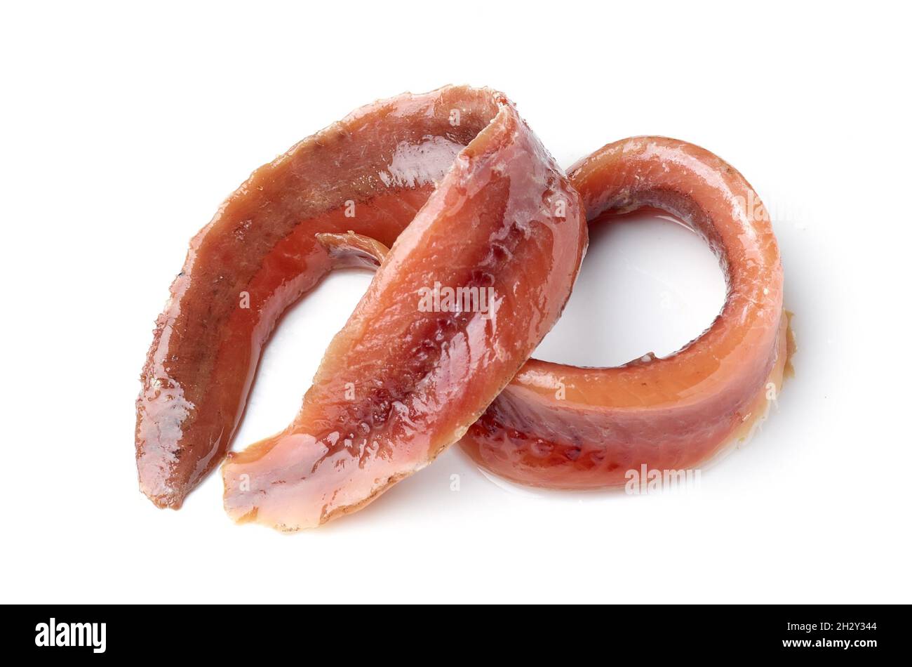canned anchovy fillets isolated on white background Stock Photo - Alamy