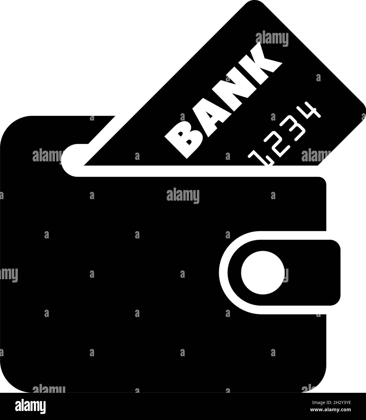 Leather Wallet with Credit Card Inside. Flat Vector Icon illustration ...