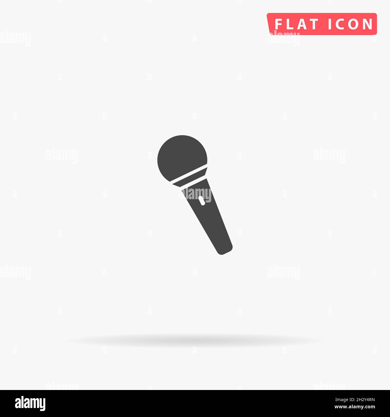 Microphone flat vector icon. Hand drawn style design illustrations ...