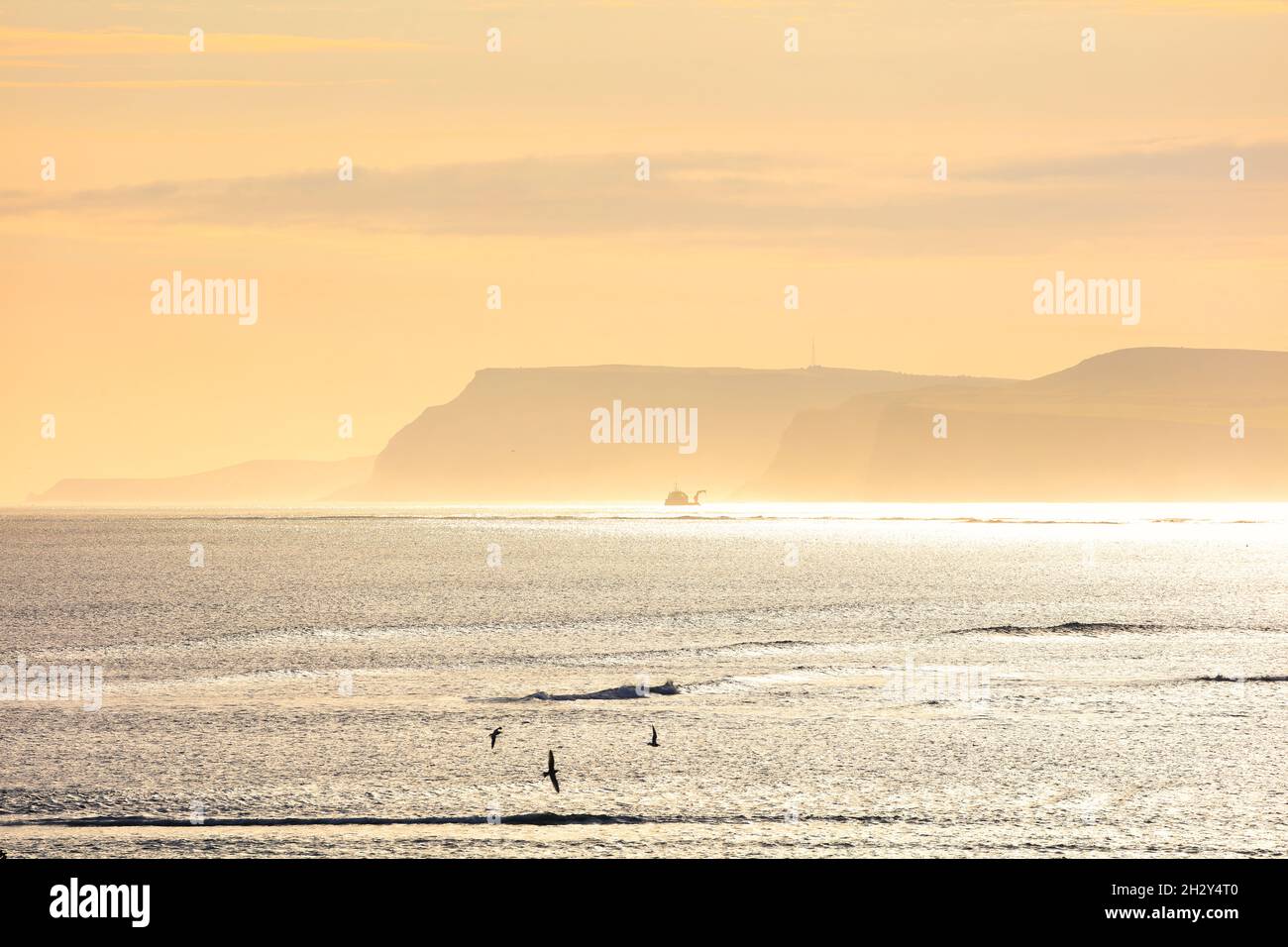 A View of the North Yorkshire Cliffs and the North Sea near Teeside ...