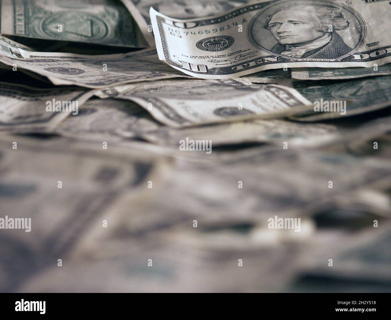 Ten dollar bills background. 3D rendering Stock Photo - Alamy
