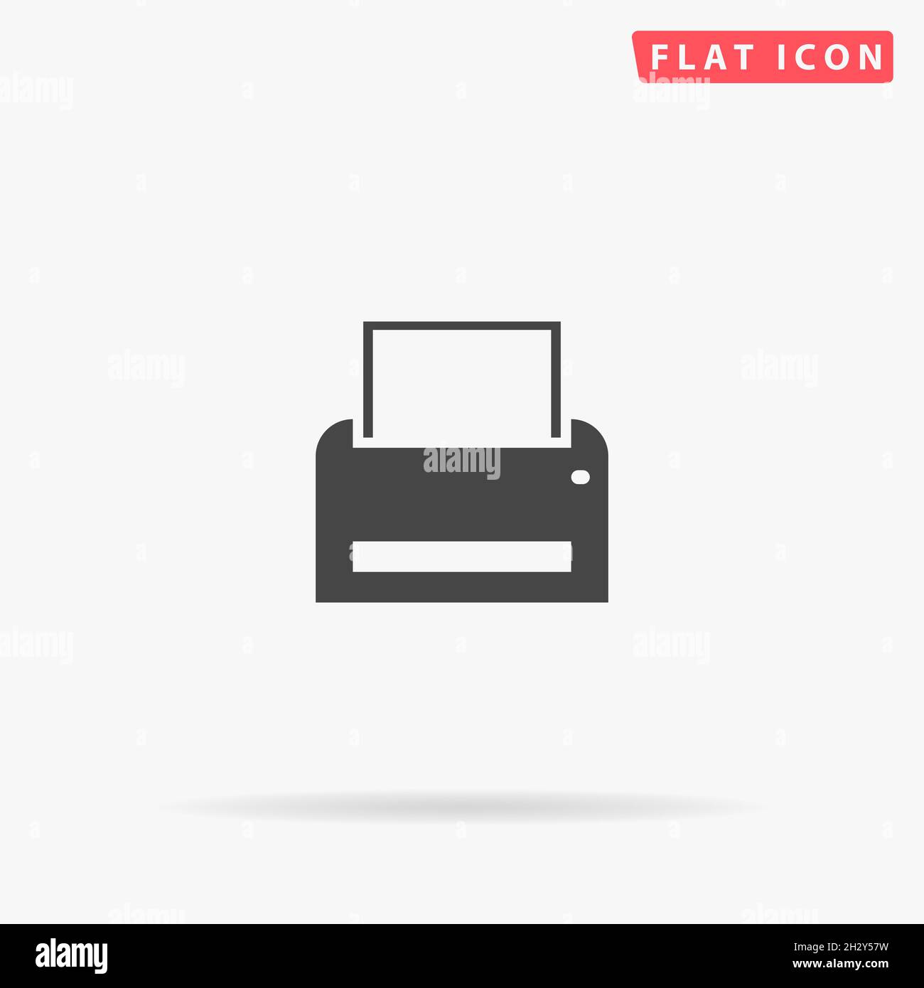 Printer flat vector icon. Hand drawn style design illustrations Stock ...