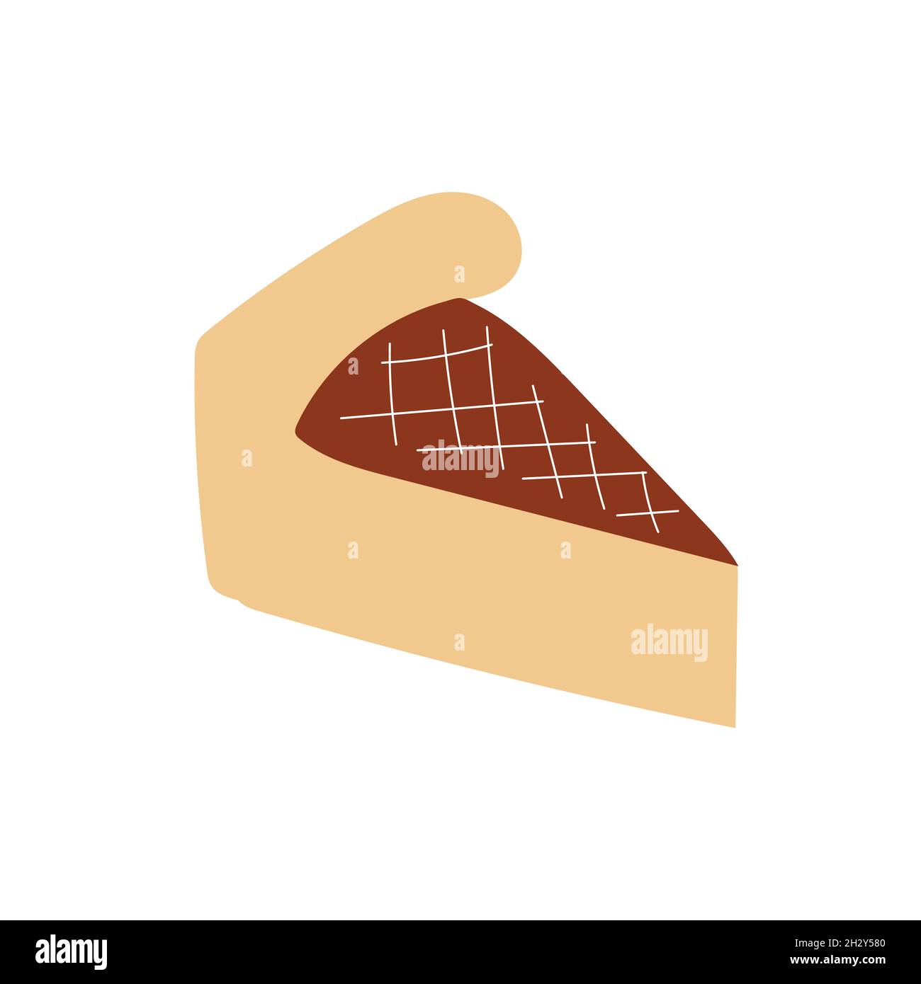 Piece of cake. Hand drawn icon on white background. Cartoon drawing of ...