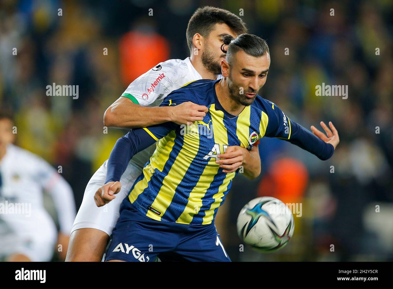 ISTANBUL, TURKEY - OCTOBER 24: Fatih Aksoy of Alanyaspor, Serdar Dursun ...