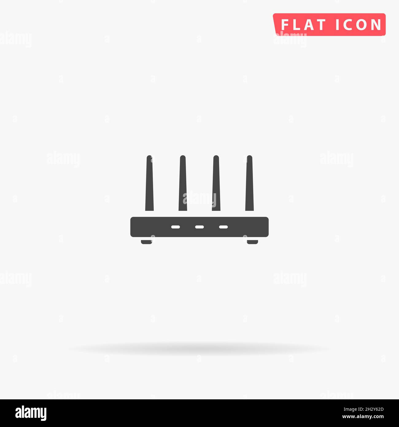 Router flat vector icon. Hand drawn style design illustrations Stock ...