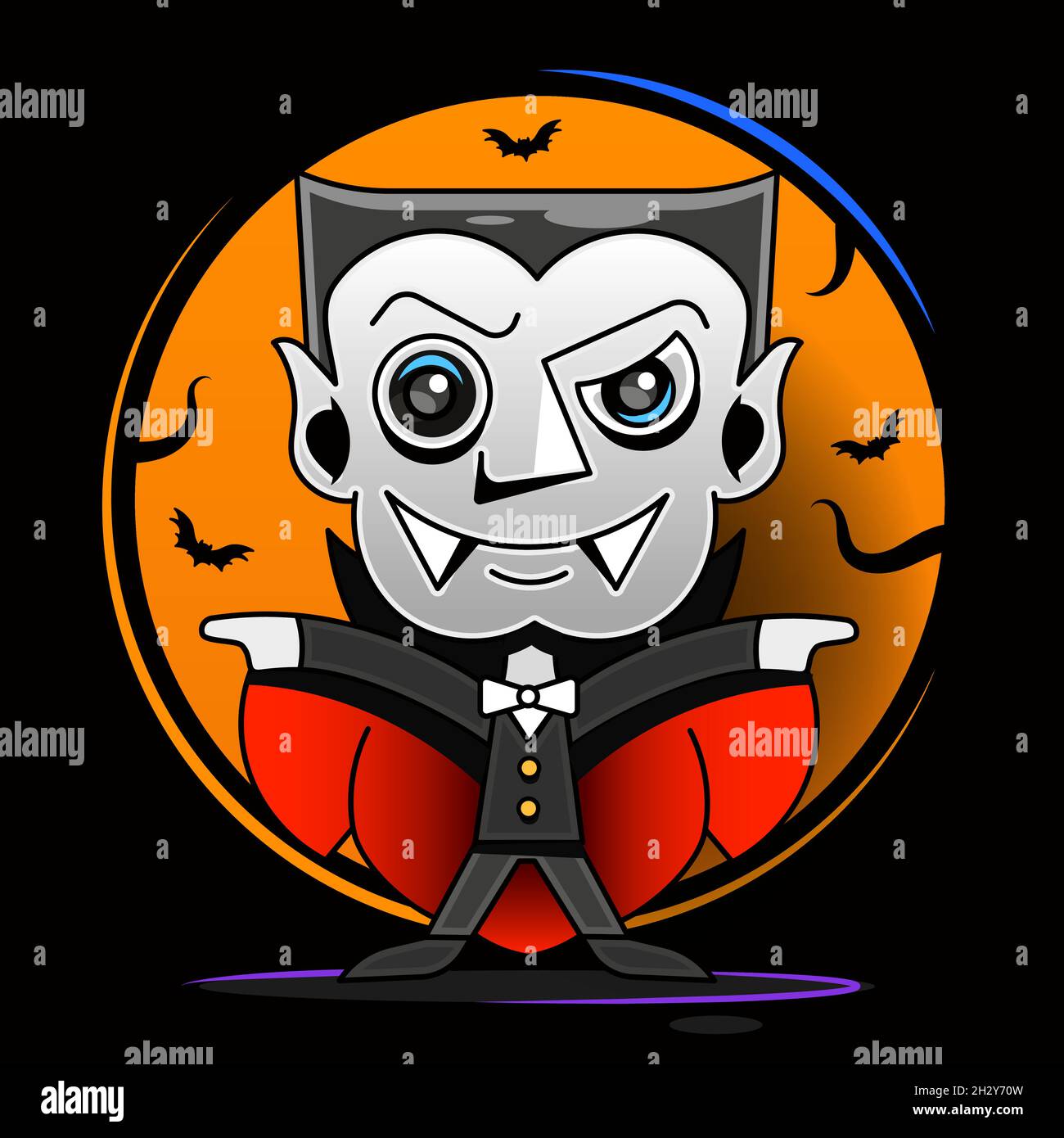 Halloween vampire character design with typographic treatment of word ...