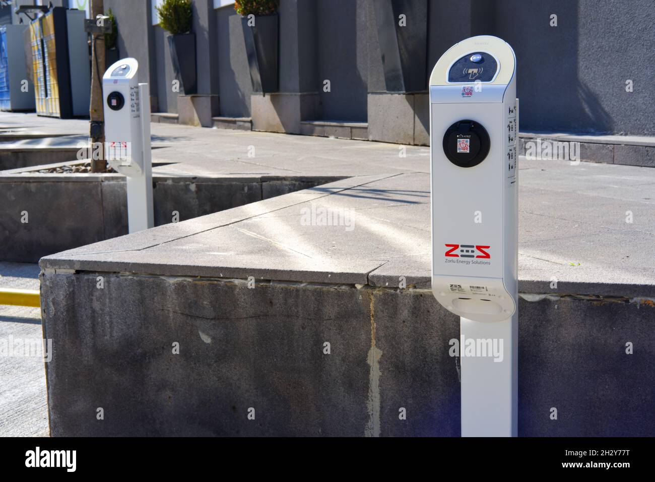Electronic Vehicle Charging Units at Charging Station of ZES -Zorlu ...