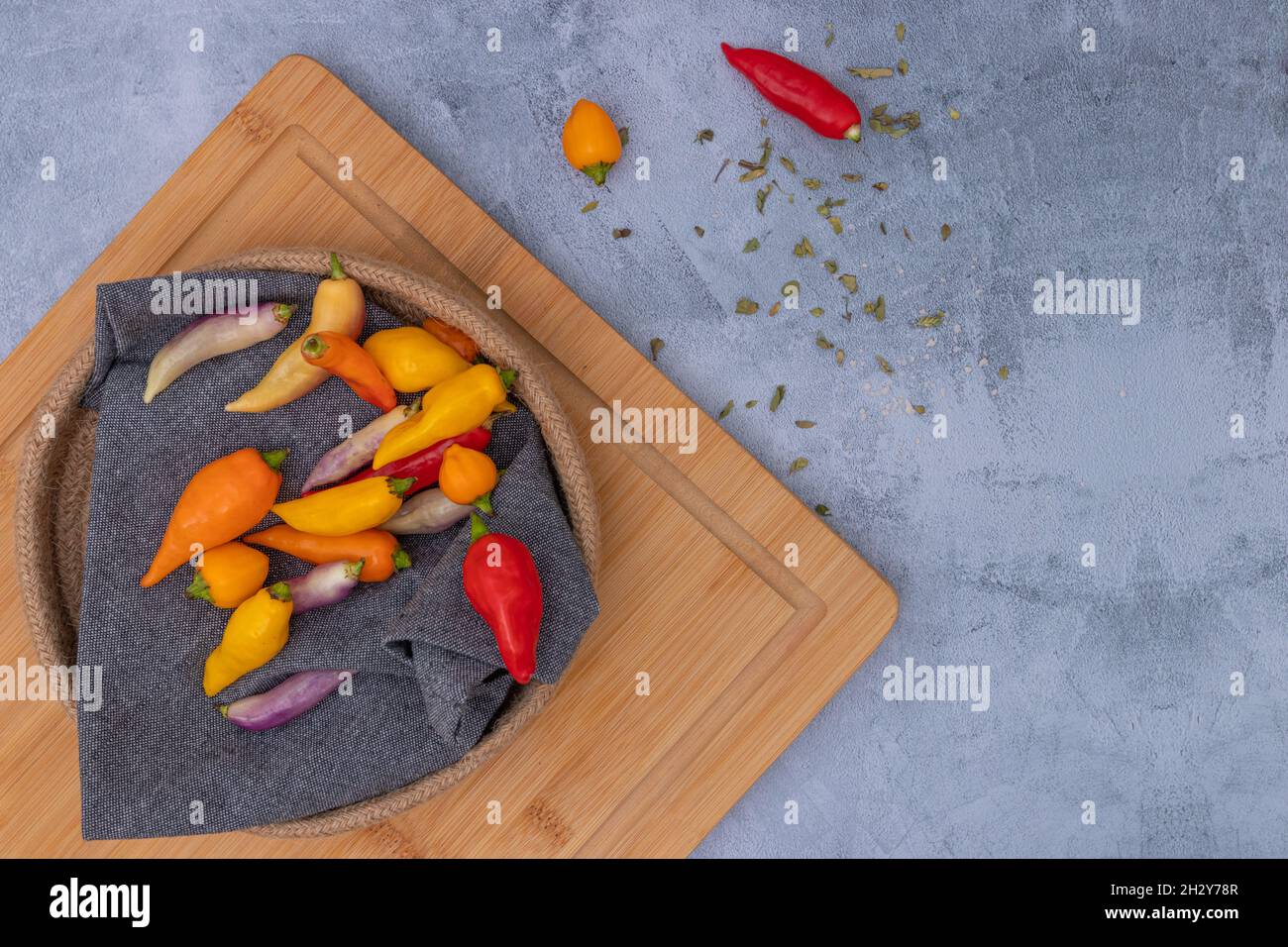 Peruvian chili peppers of various colors Stock Photo - Alamy