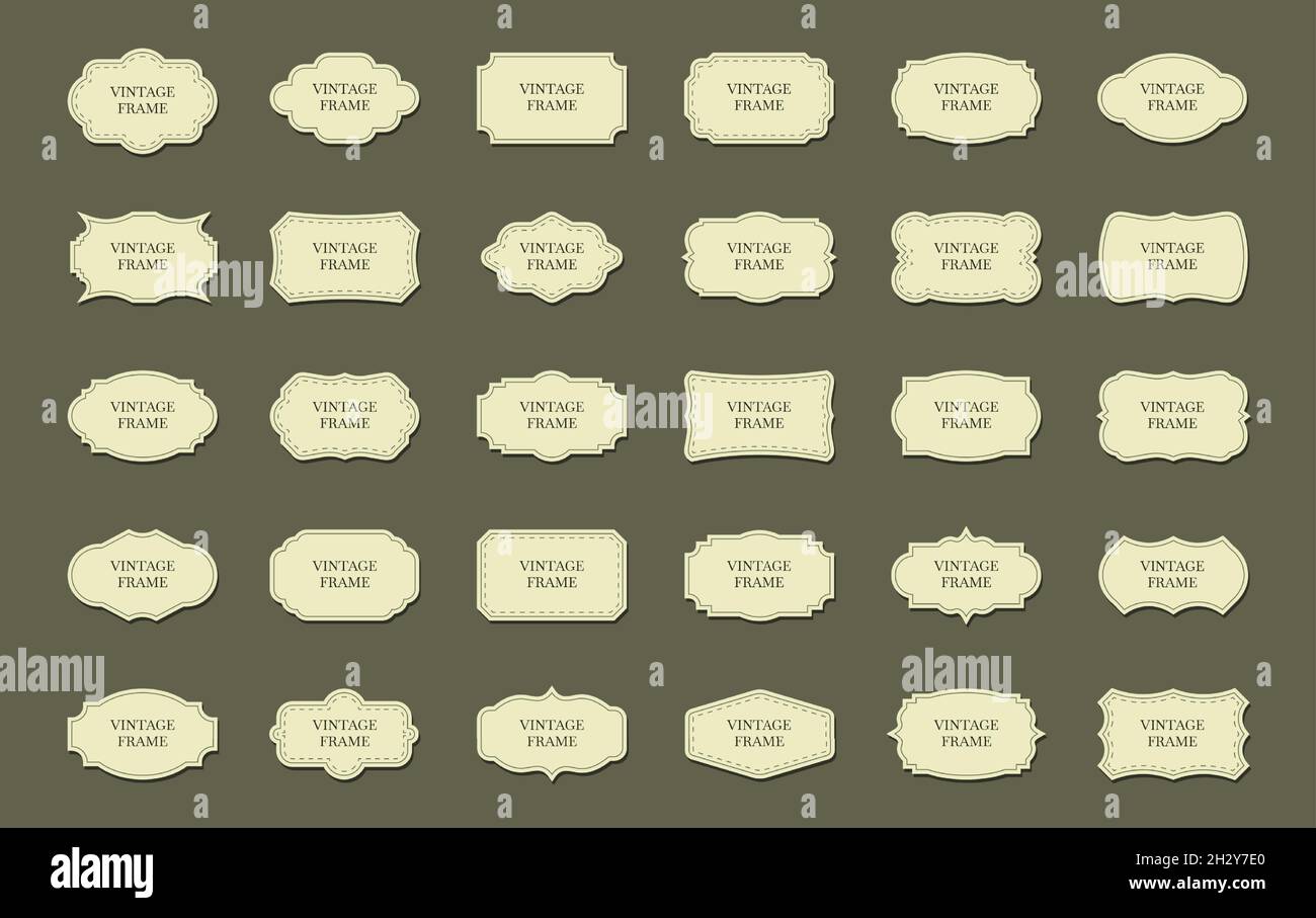 Vintage labels. Retro decorative sticker set. Vector elegant tag ...
