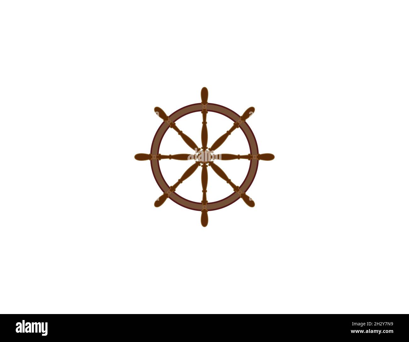Ship steering wheel. Vector illustration. Flat design Stock Vector ...