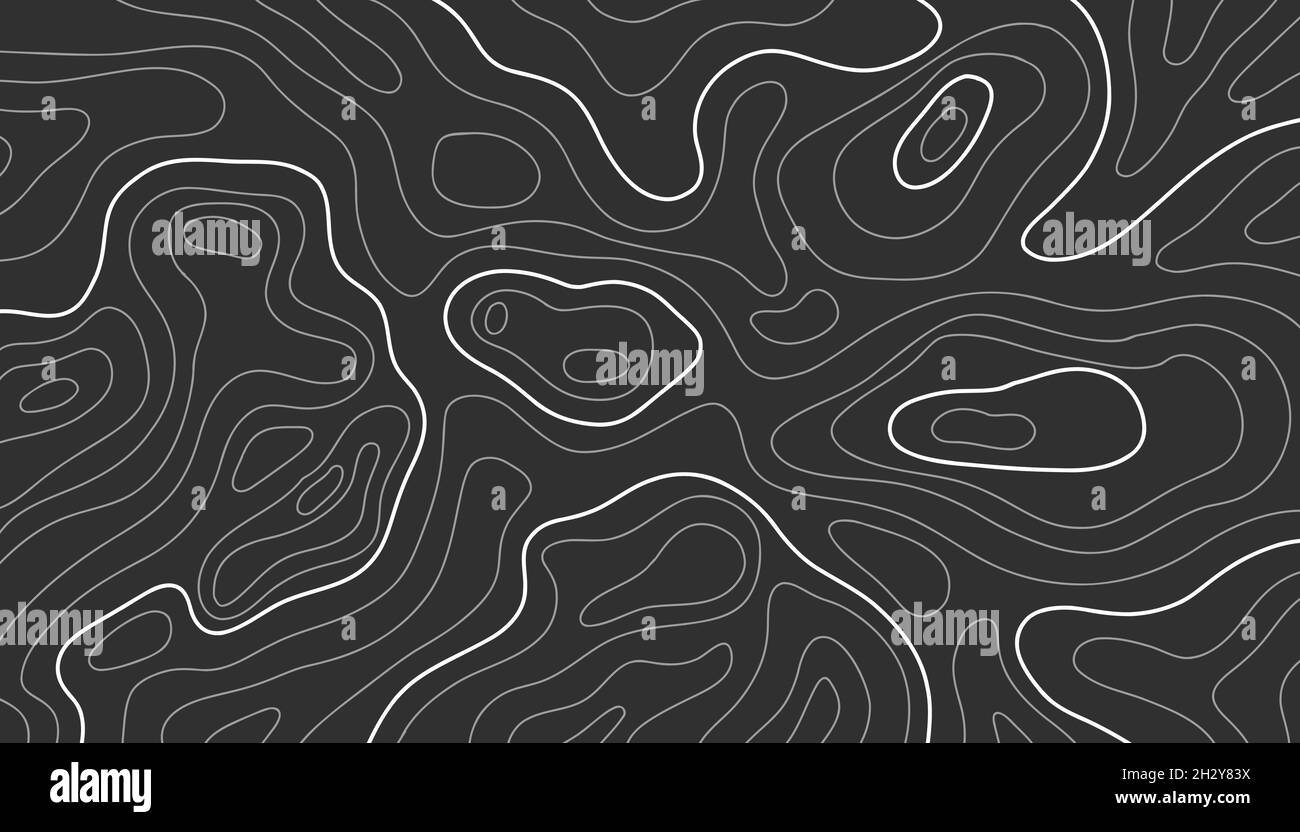 Topographic map lines. Topology outline contour. Vector wavy abstract ...