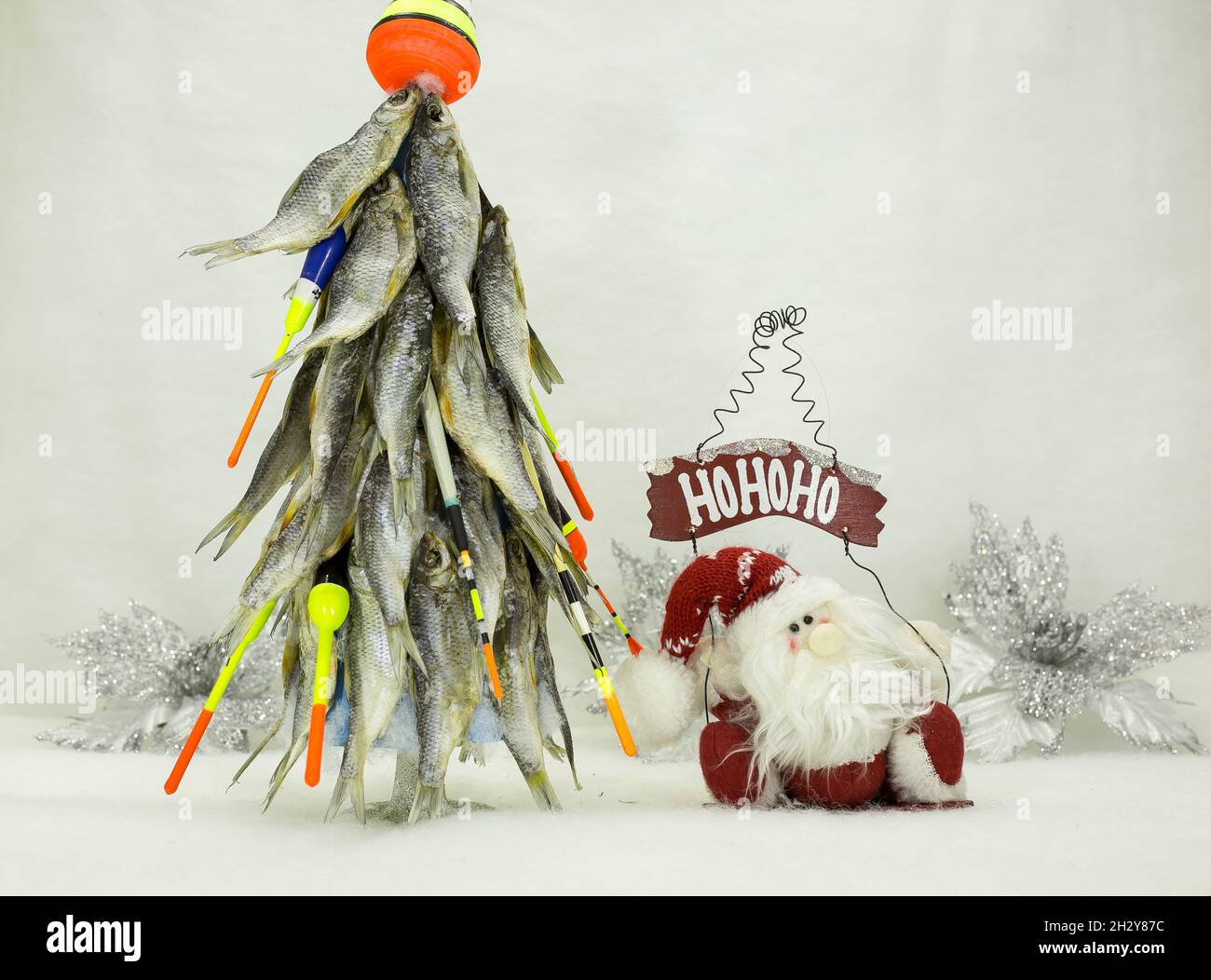 This Christmas tree is made of dried fish. New year for the fisherman ...