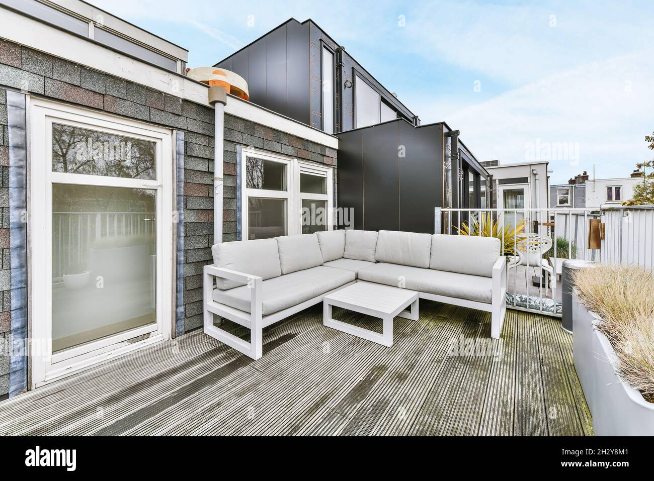 View of the beautiful veranda of the house Stock Photo - Alamy