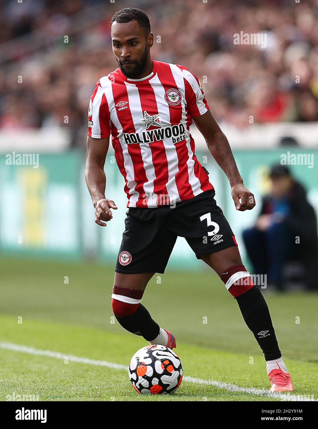 London, England, 24th October 2021. Rico Henry of Brentford during the ...