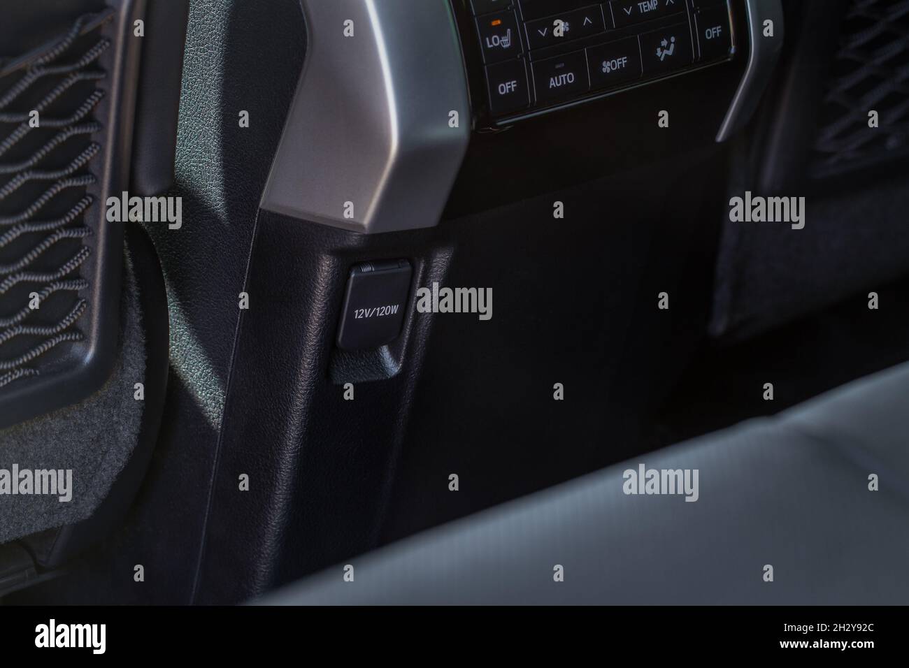 Modern car outlet socket. Closed 12V power outlet socket Stock Photo ...