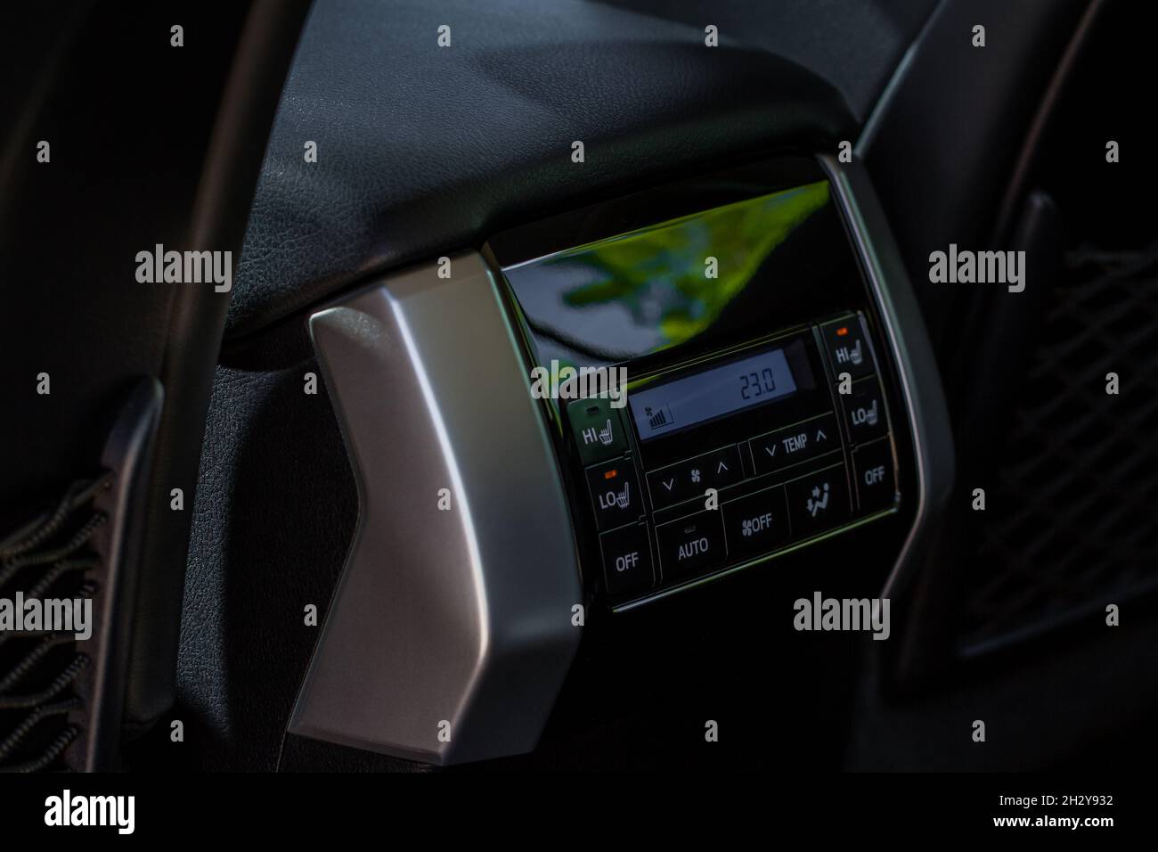 Digital control panel car air conditioner dashboard. Modern car ...