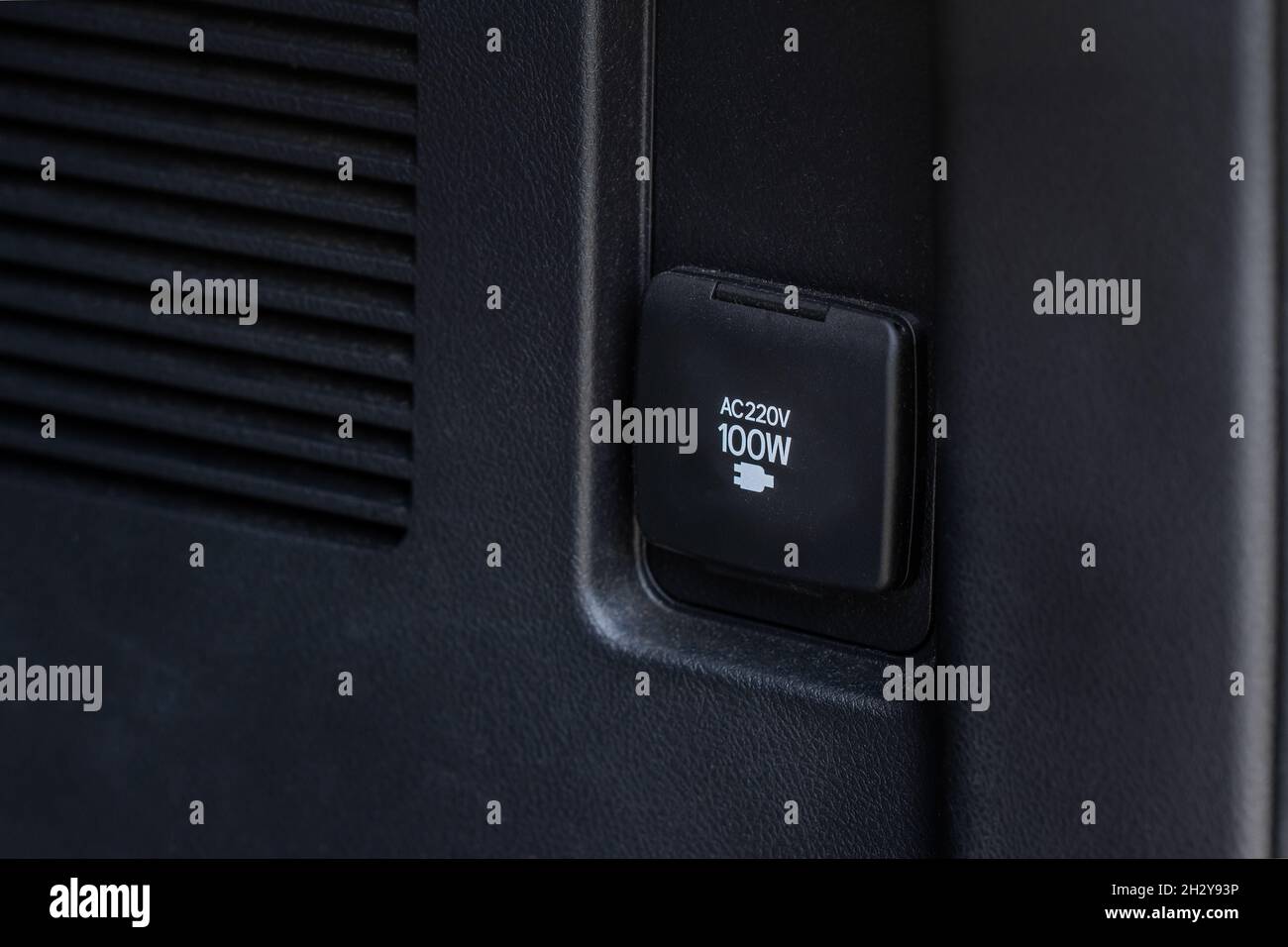 Modern car outlet socket. Closed 12V power outlet socket Stock Photo ...