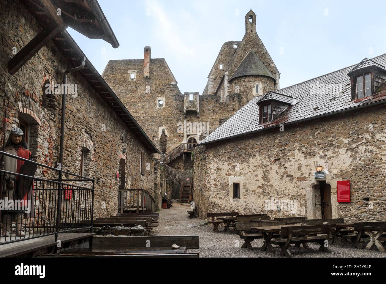 AGGSTEIN, AUSTRIA - MAY 12, 2019: This is the inner courtyard of ...