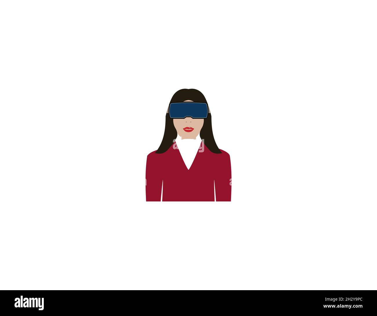 Woman, virtual reality, vr icon. Vector illustration. Flat design Stock ...