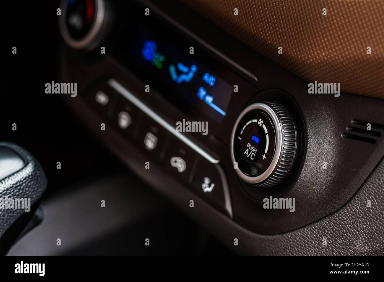 Digital control panel car air conditioner dashboard. Modern car ...