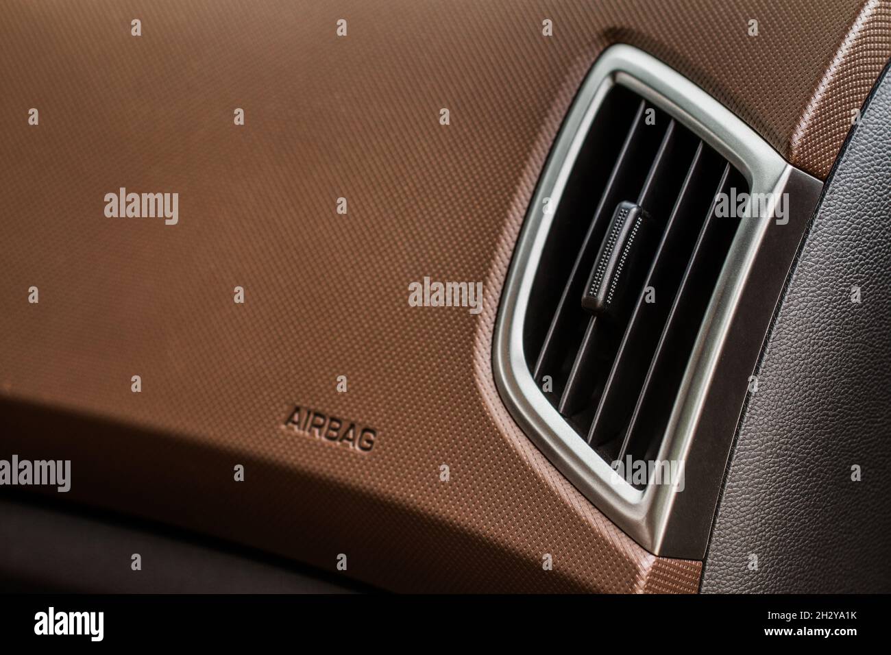 Car air conditioning close up view. The air conditioner flow inside the ...