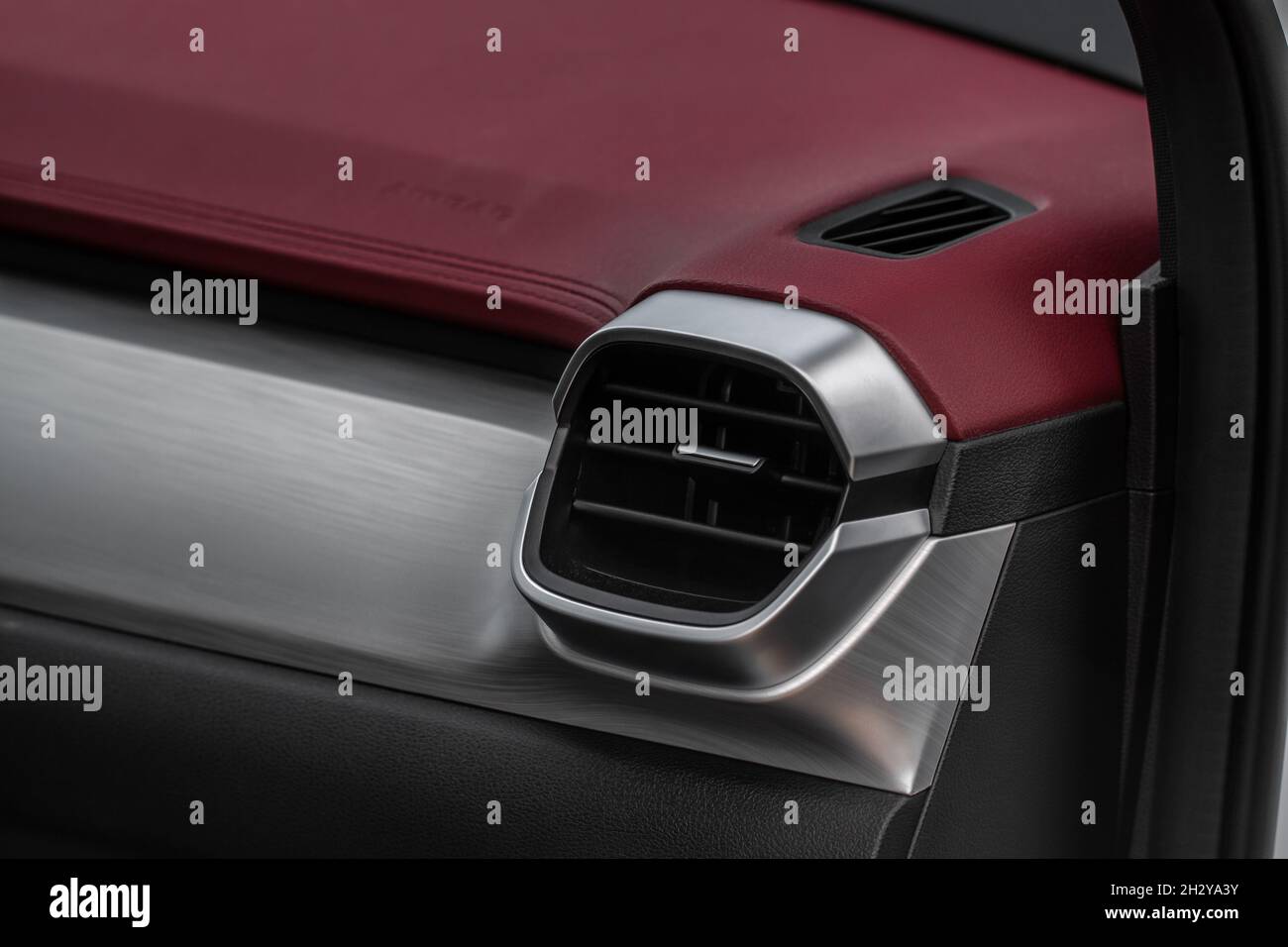 Car air conditioning close up view. The air conditioner flow inside the ...