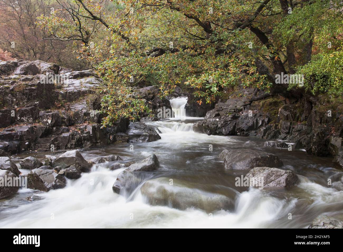 The waterfall of Galleny Force in the Stonethwaite Valley, in the ...