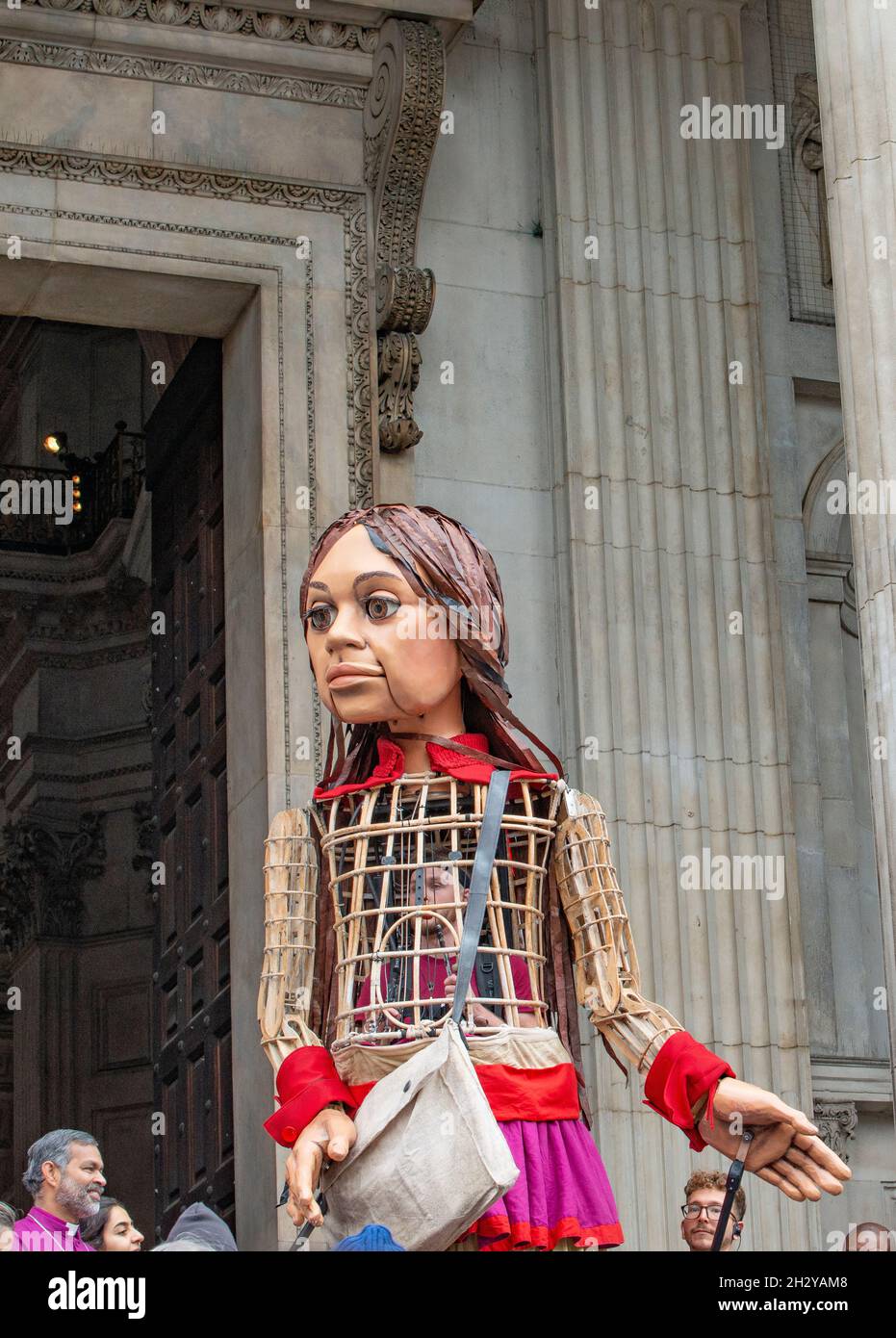 London, UK. 23rd October 2021. Little Amal, the giant Syrian refugee ...