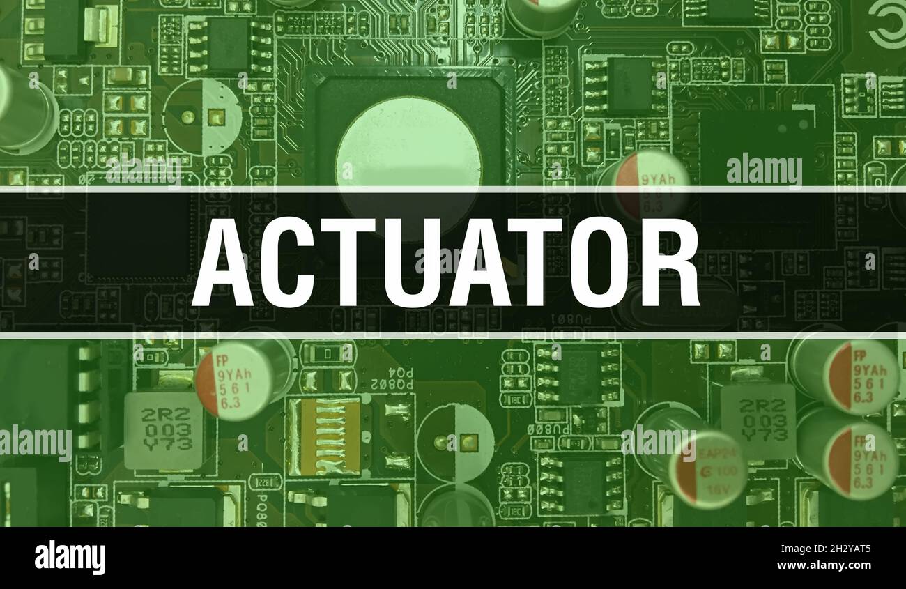 Actuator concept illustration using Computer Chip in Circuit Board ...